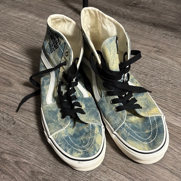Vans | Shoes | Vans Blue And Yellow Hightop Sneakers | Poshmark